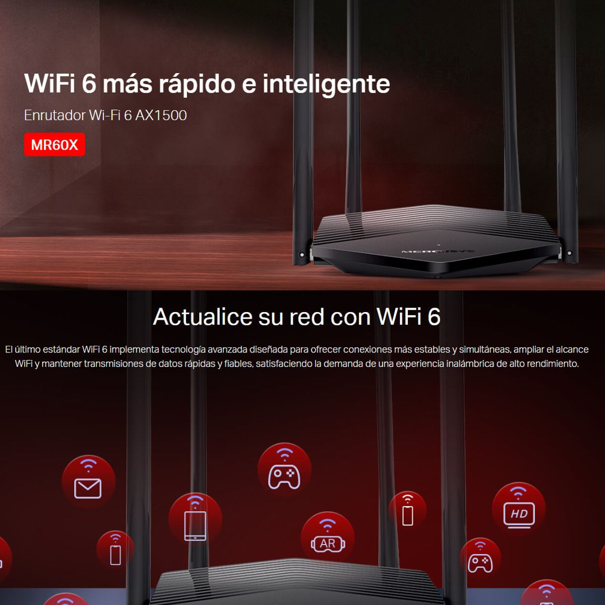 Router Gigabit Wifi 6 De Banda Dual Ax1500 | Puntos Colombia