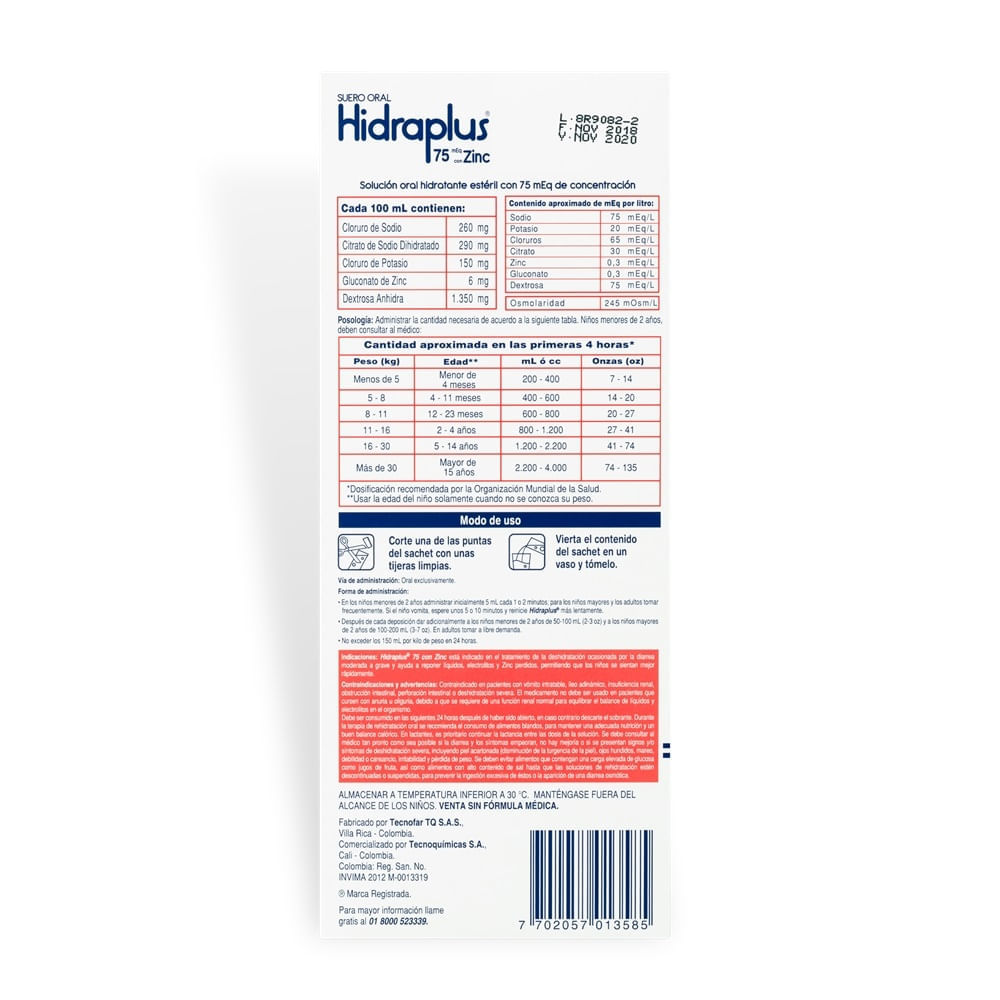 Hidraplus 75 Zinc Solucion Oral Cereza X 4 | Puntos Colombia