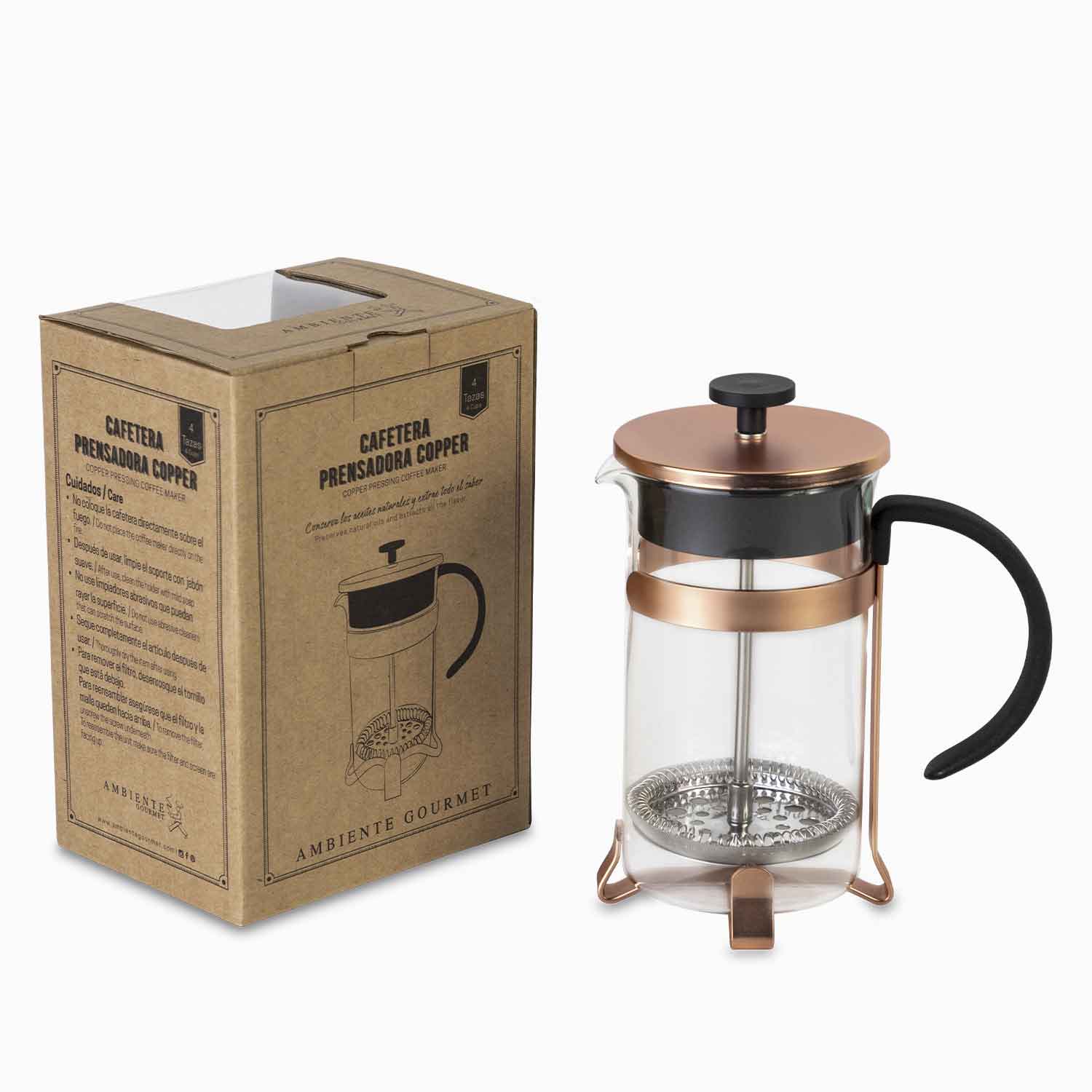 Cafetera prensadora 4 tazas copper | Puntos Colombia